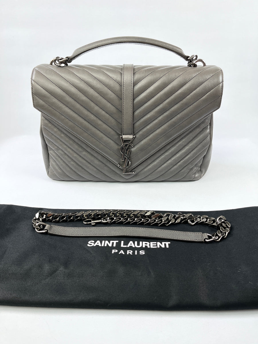 YSL - COLLEGE LARGE CHAIN BAG IN QUILTED LEATHER – RE.LUXE AU